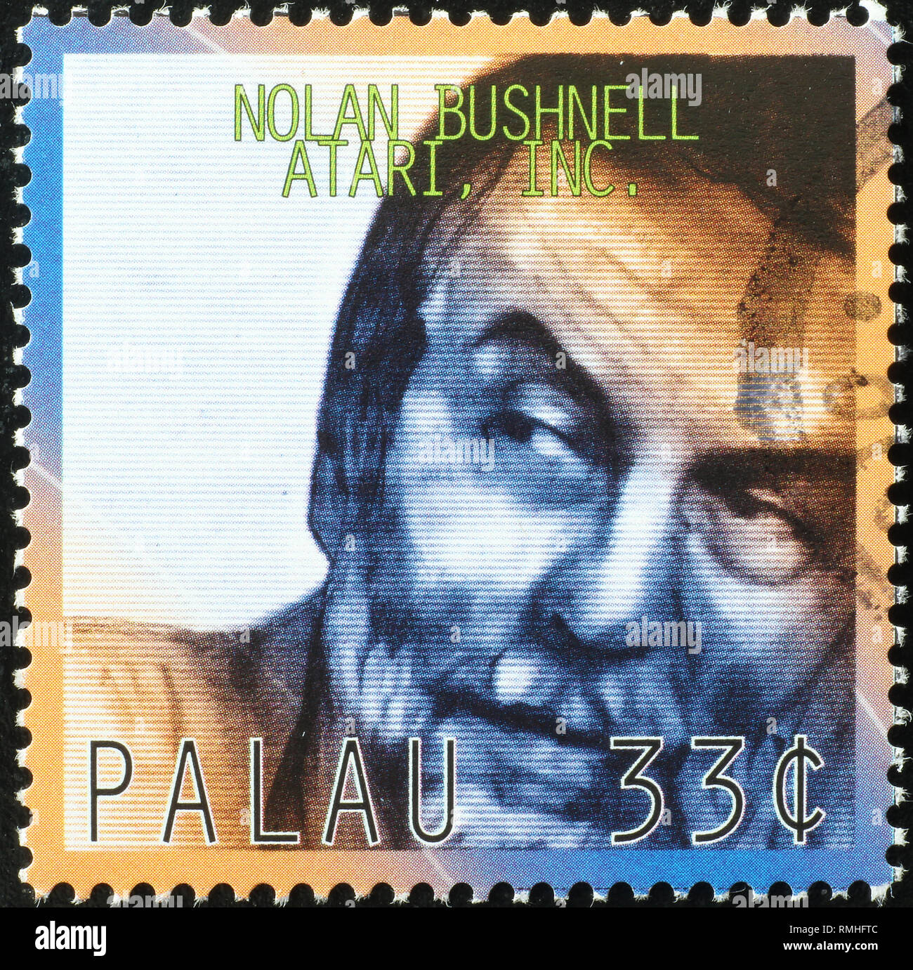 Nolan Bushnell, founder of Atari Inc. on postage stamp Stock Photo - Alamy