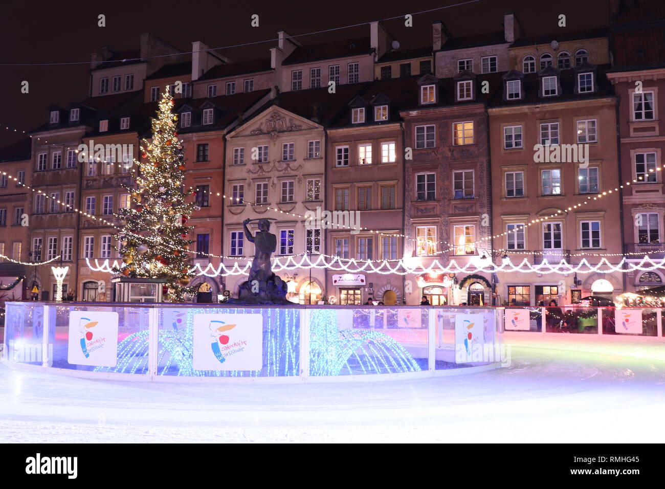Old Town Ice Skating Rink in Warsaw, Poland Stock Photo - Alamy