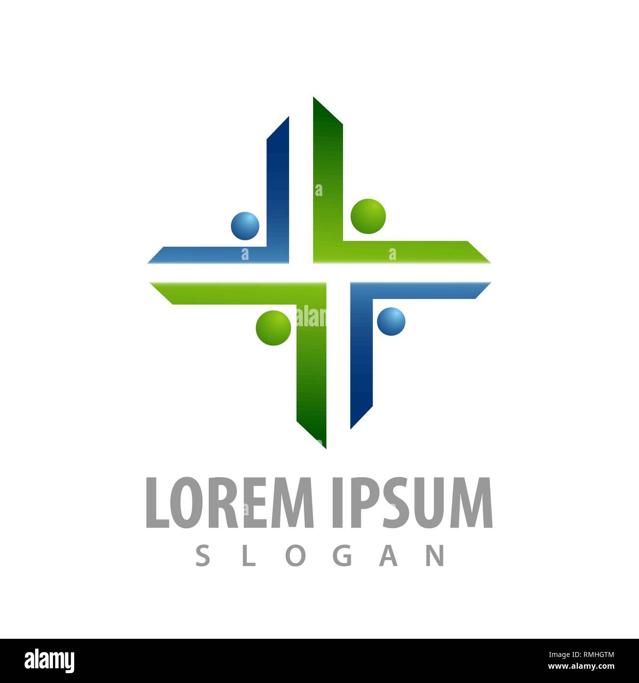 Human cross medical logo concept design. Symbol graphic template ...