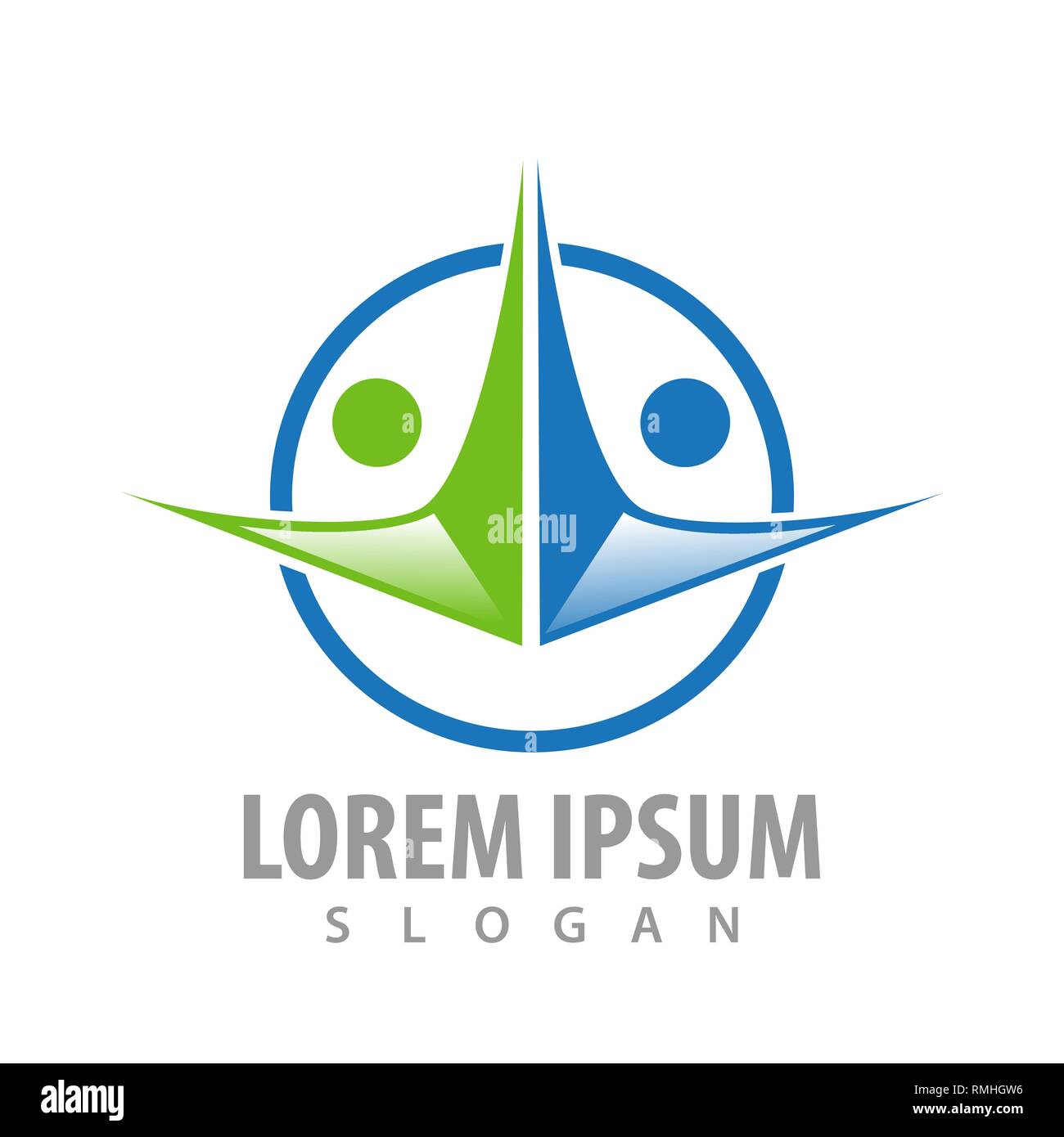 Circle human figures character logo concept design. Symbol graphic ...