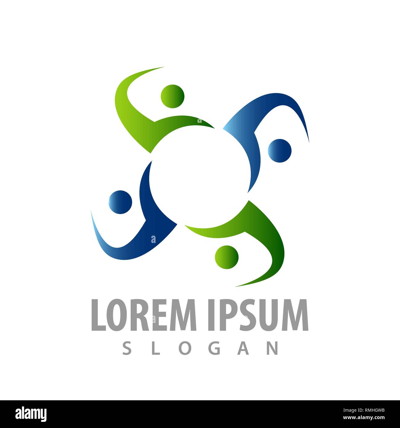 Rotate human figures character logo concept design. Symbol graphic ...