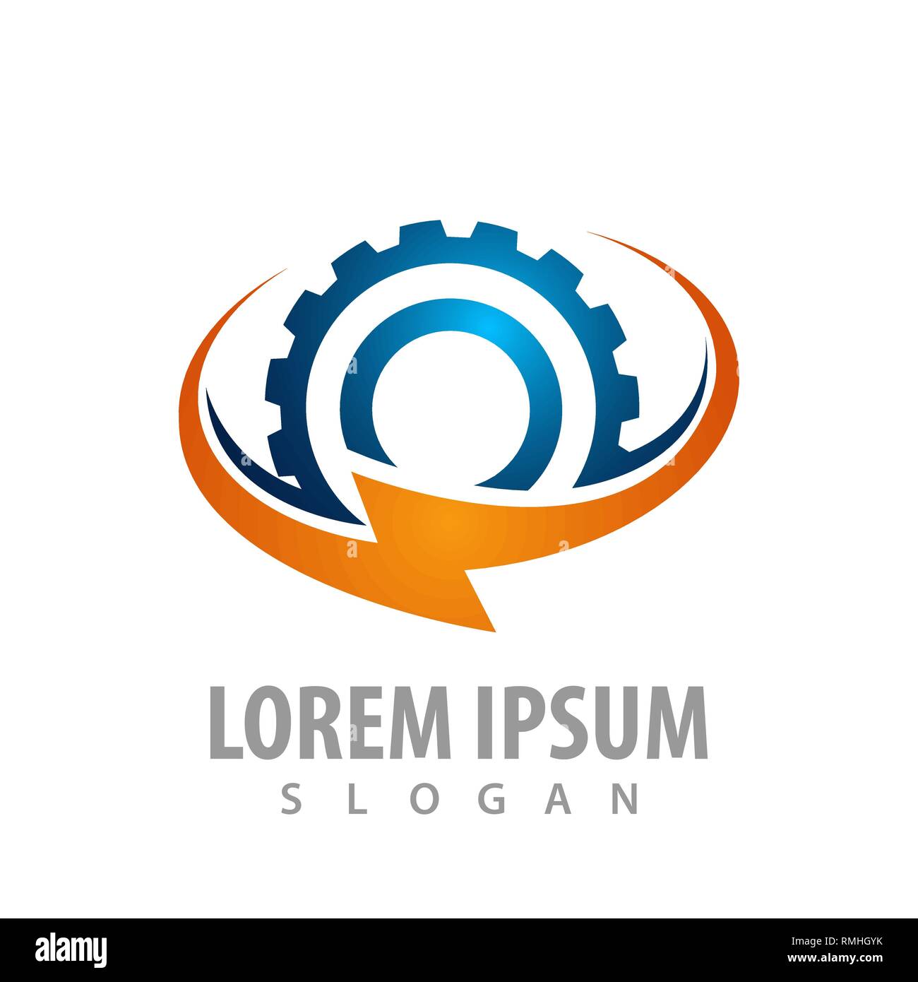 Lightning gear logo concept design. Symbol graphic template element ...