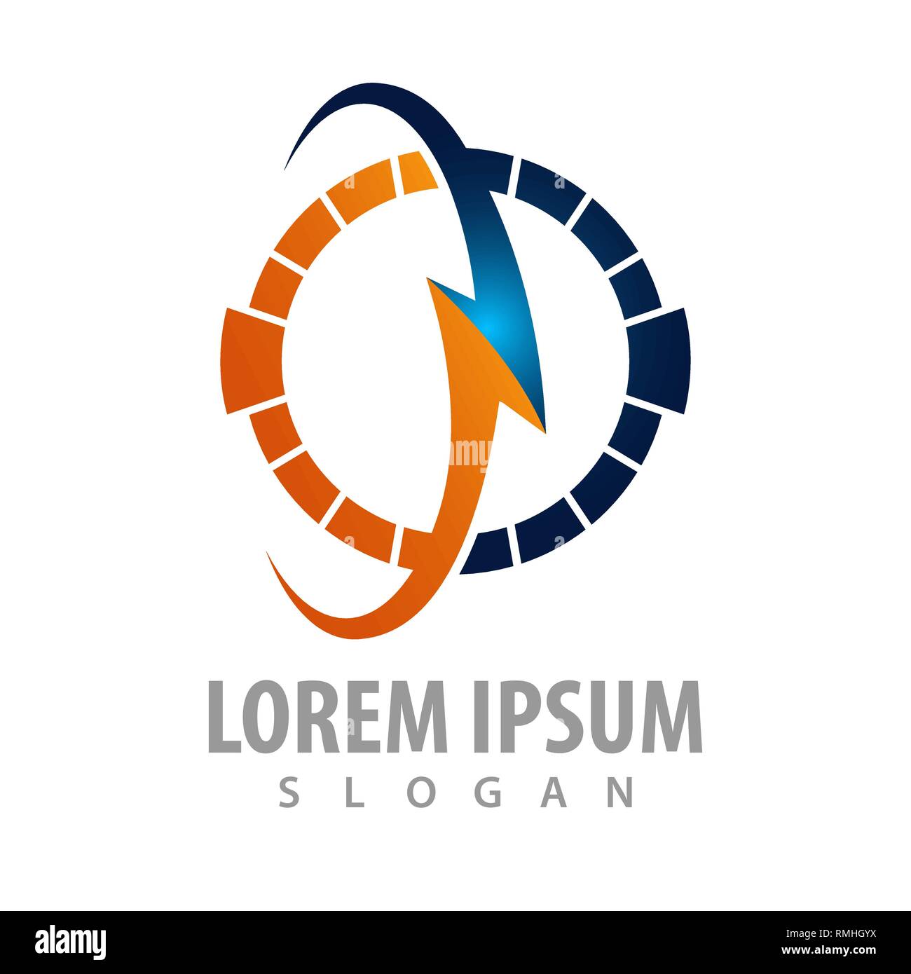 Circle lightning logo concept design. Symbol graphic template element ...