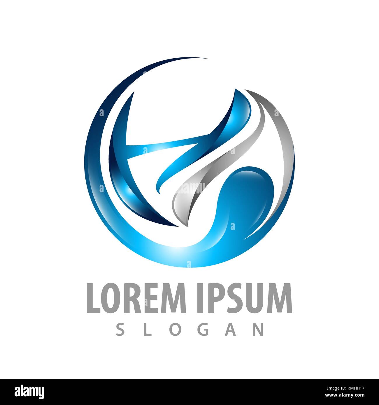 Abstract 3D circle logo concept design. Symbol graphic template element ...