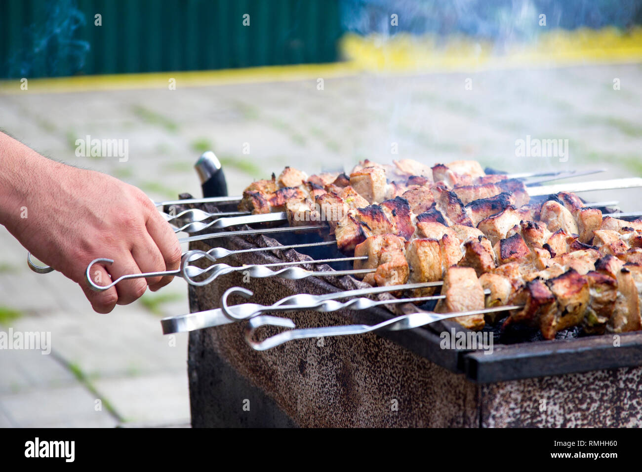 BBQ fresh meat chop slices Stock Photo - Alamy