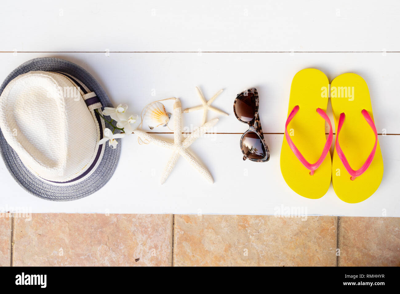 Summer flat lay scenery Stock Photo - Alamy