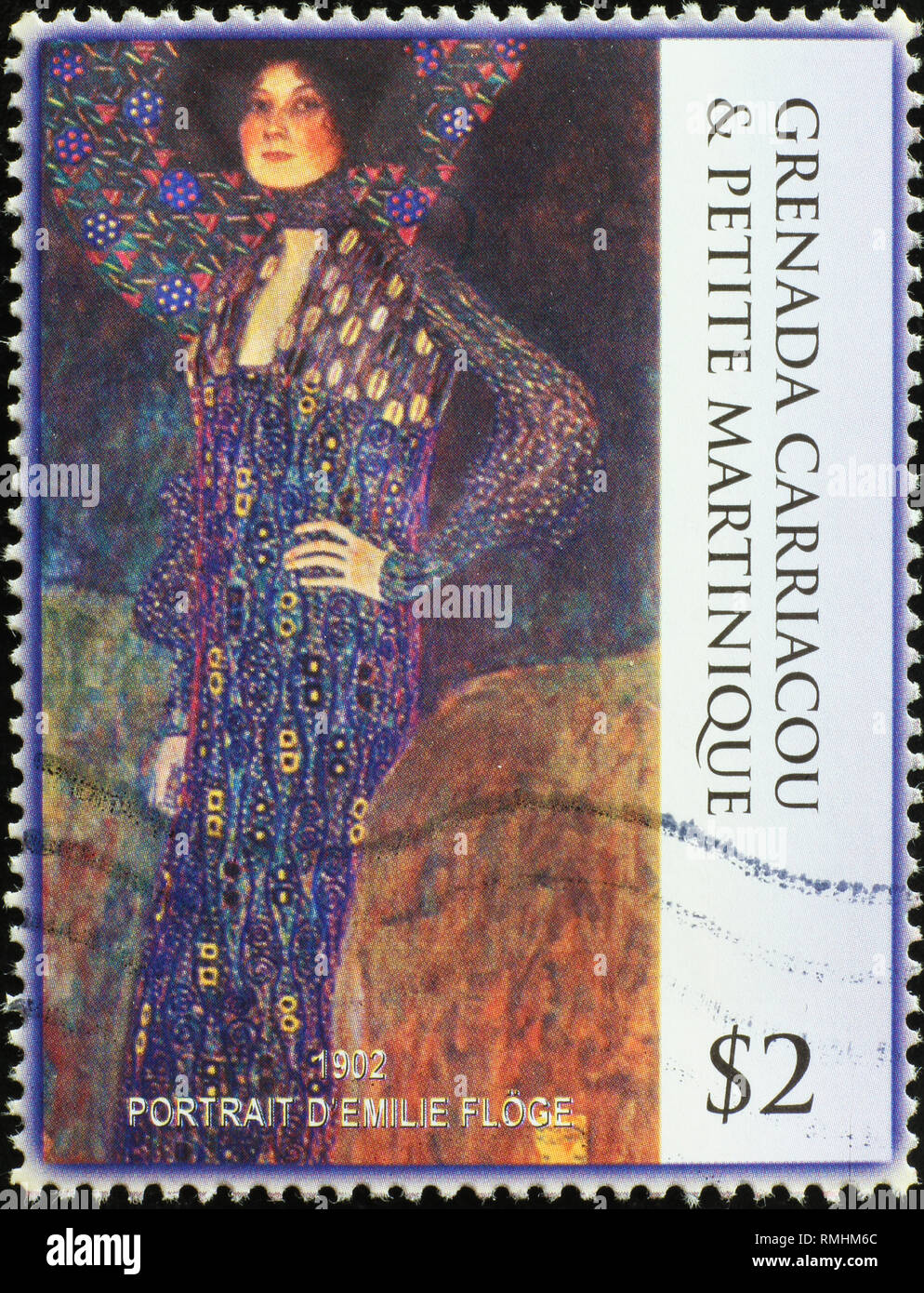 Portrait of Emilie Floge by Gustav Klimt on stamp Stock Photo - Alamy