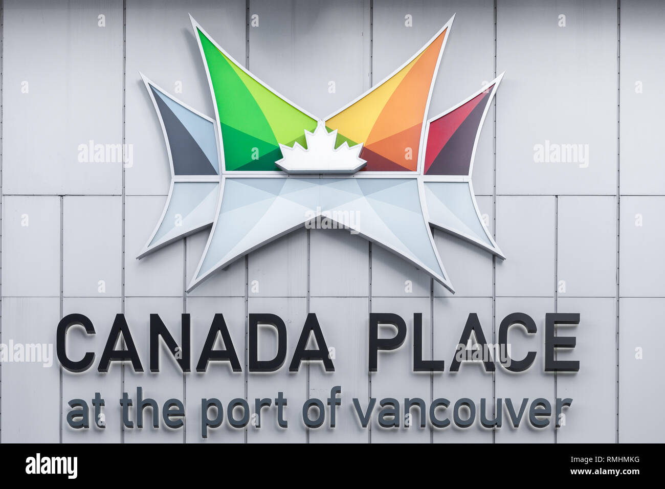 Canada Place sign on the exterior of the Vancouver Convention Centre ...