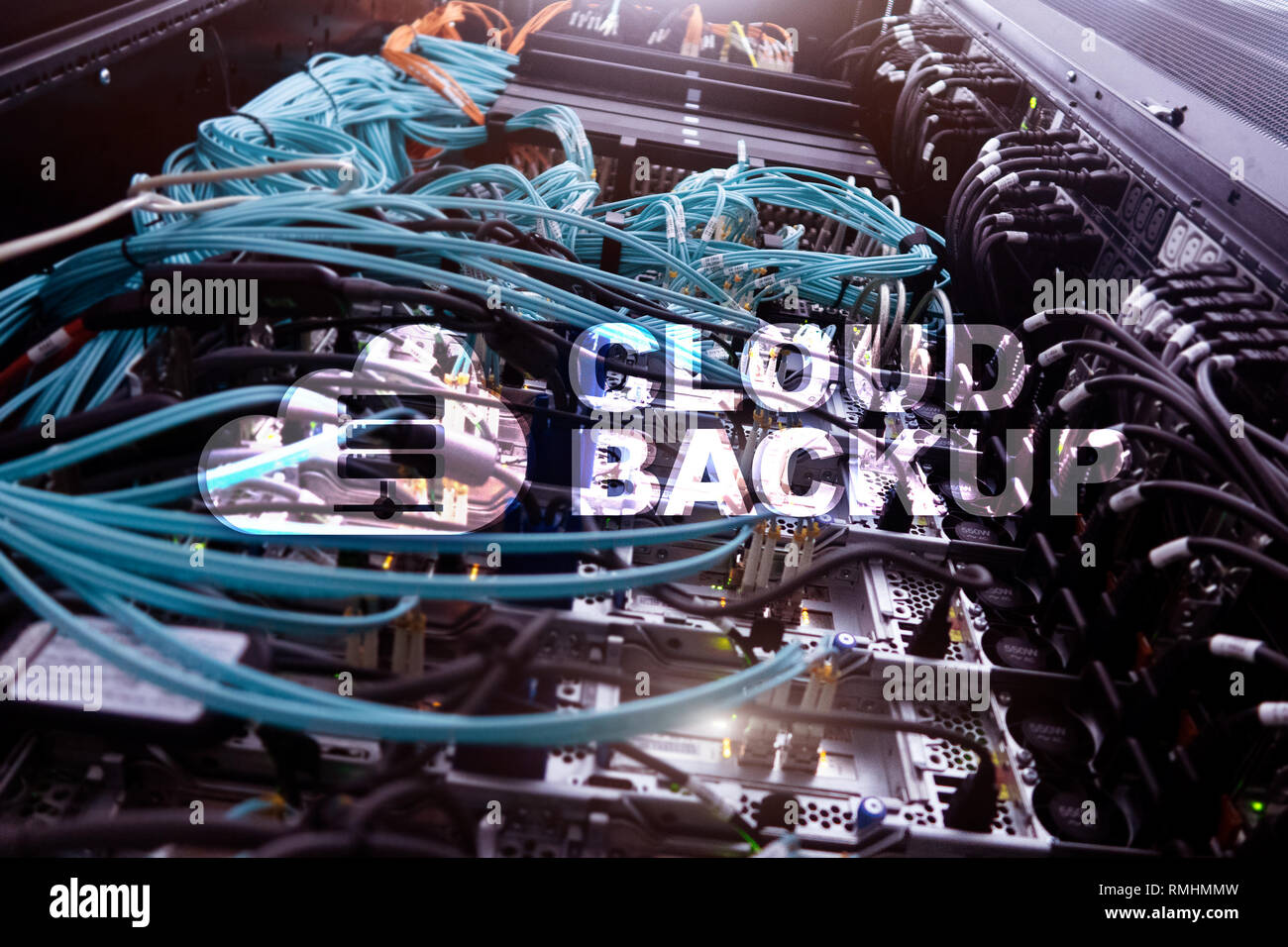 Cloud backup. Server data loss prevention. Cyber security Stock Photo ...