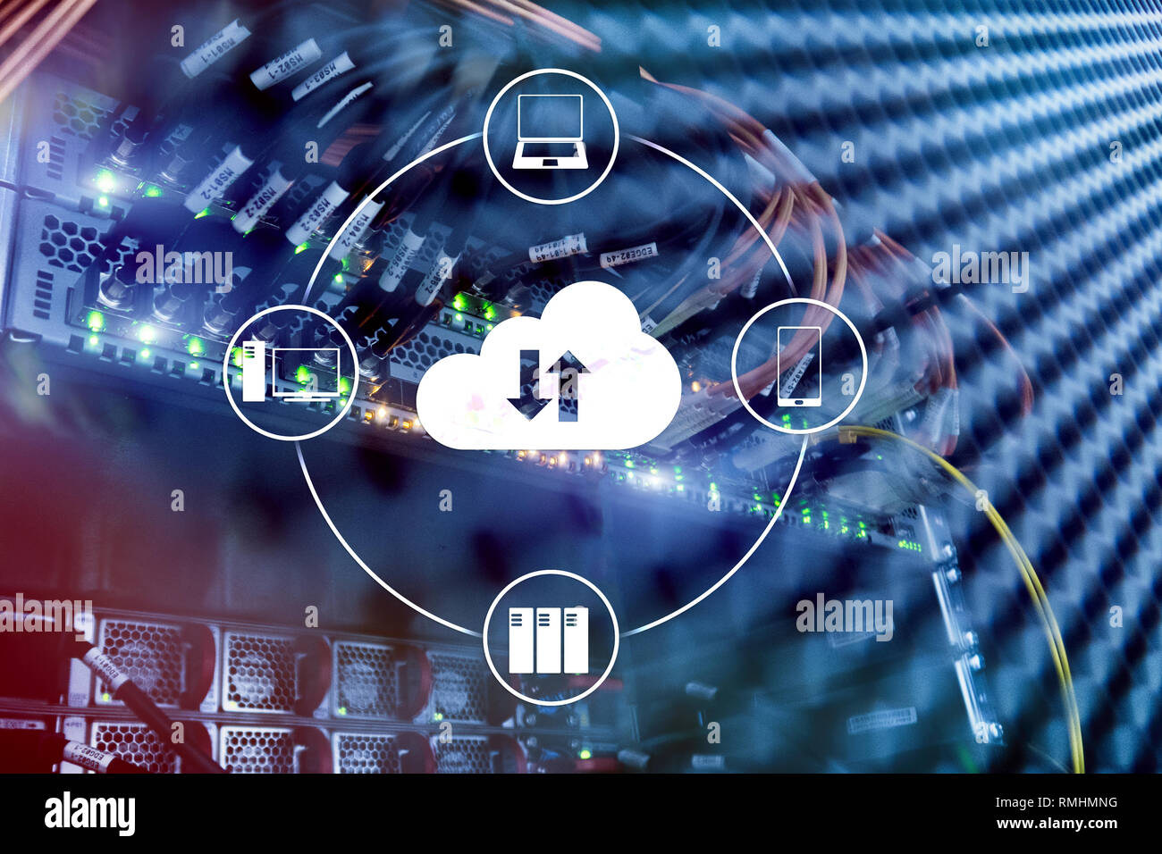 CLoud server and computing, data storage and processing. Internet and ...