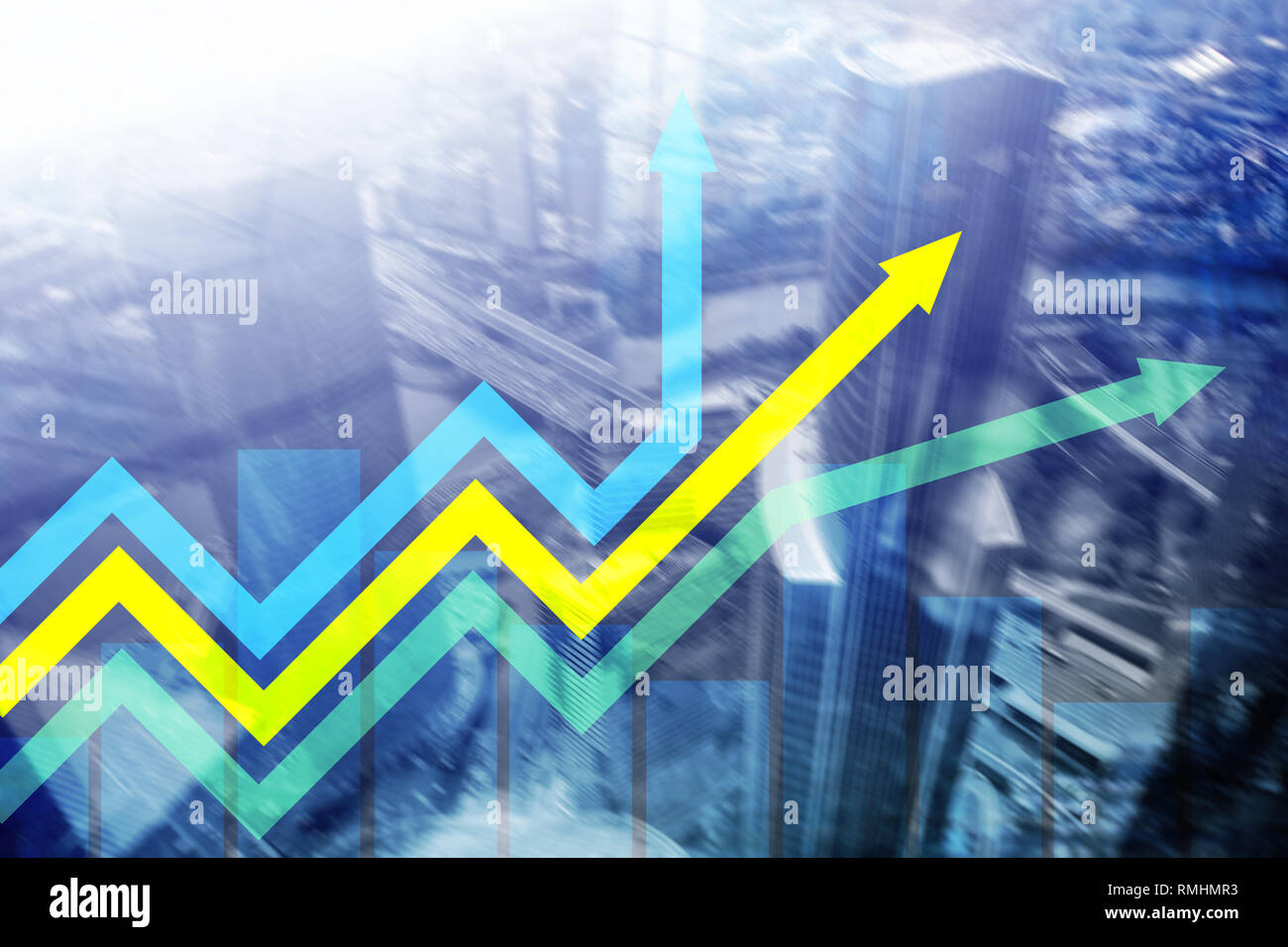 Financial growth arrows graph. Investment and trading concept Stock ...