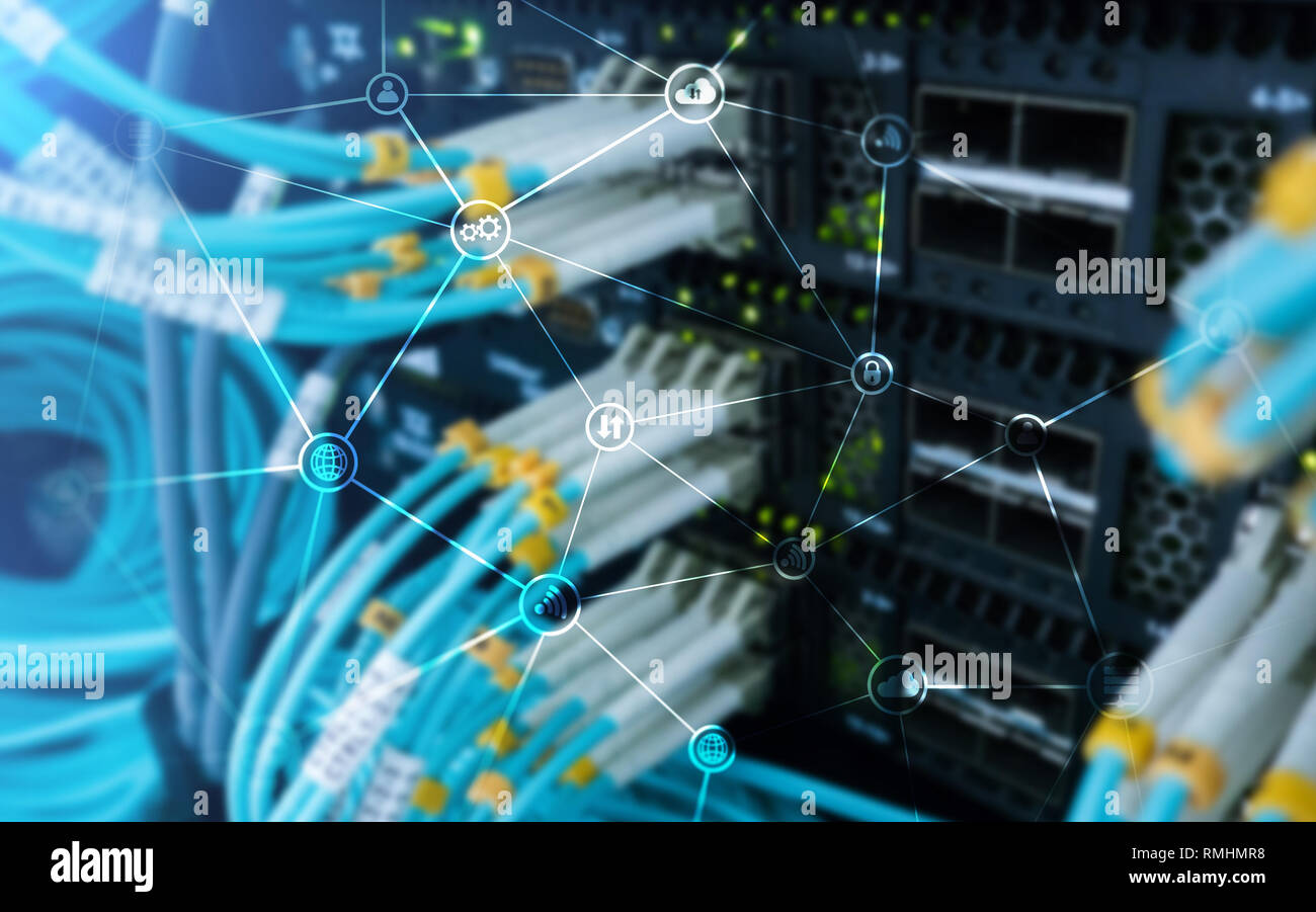 Telecommunication concept with abstract network structure and server ...