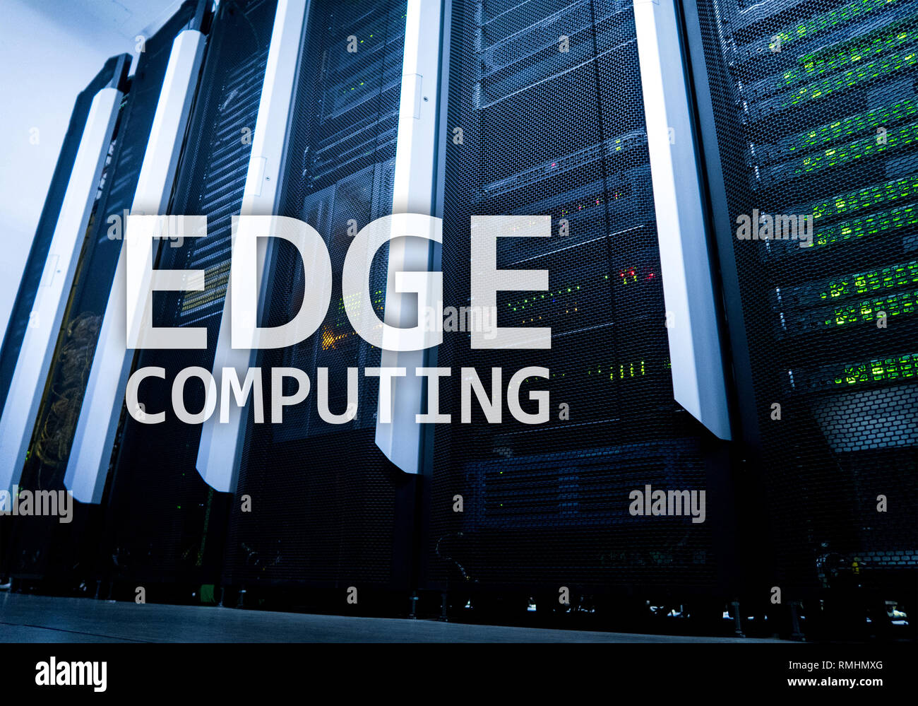EDGE computing, internet and modern technology concept on modern server ...