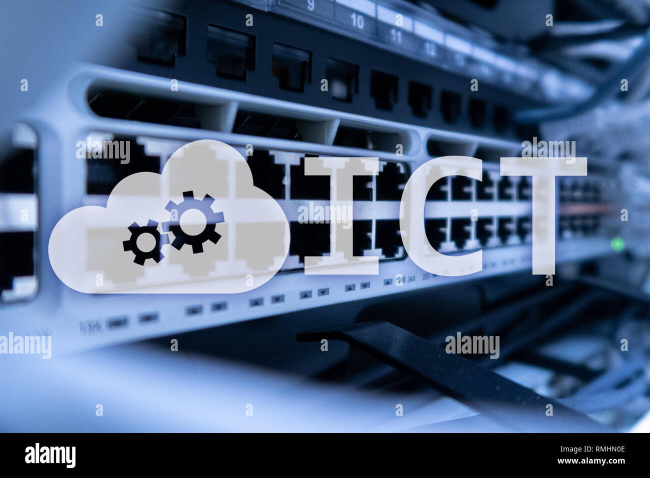 ICT - information and communications technology concept on server room ...