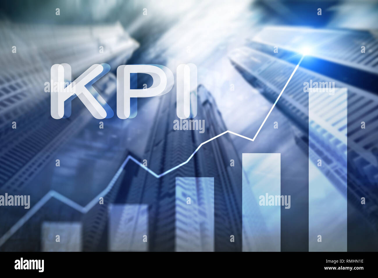 KPI - Key performance indicator graph on blurred background Stock Photo ...