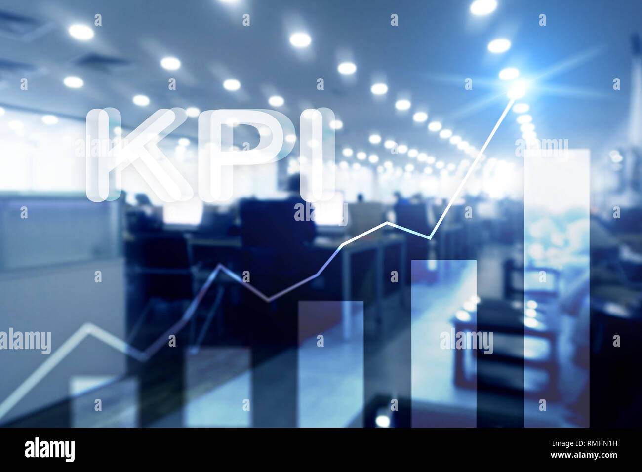 KPI - Key performance indicator graph on blurred background Stock Photo ...