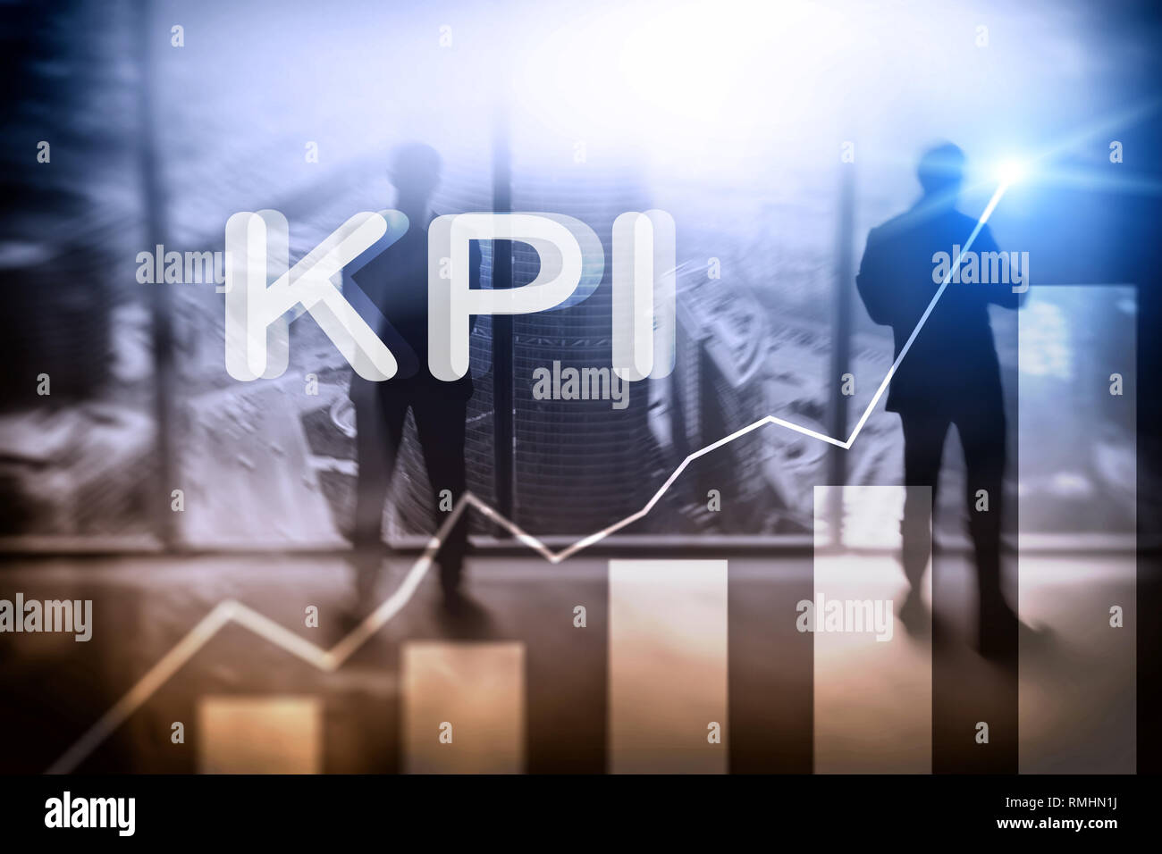 KPI - Key performance indicator graph on blurred background Stock Photo ...