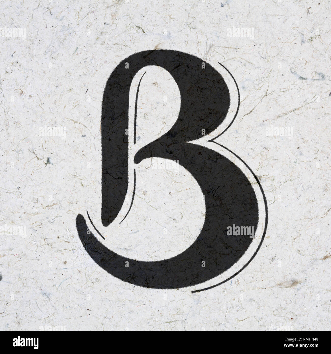 Letter B written with ink on kraft paper Stock Photo - Alamy