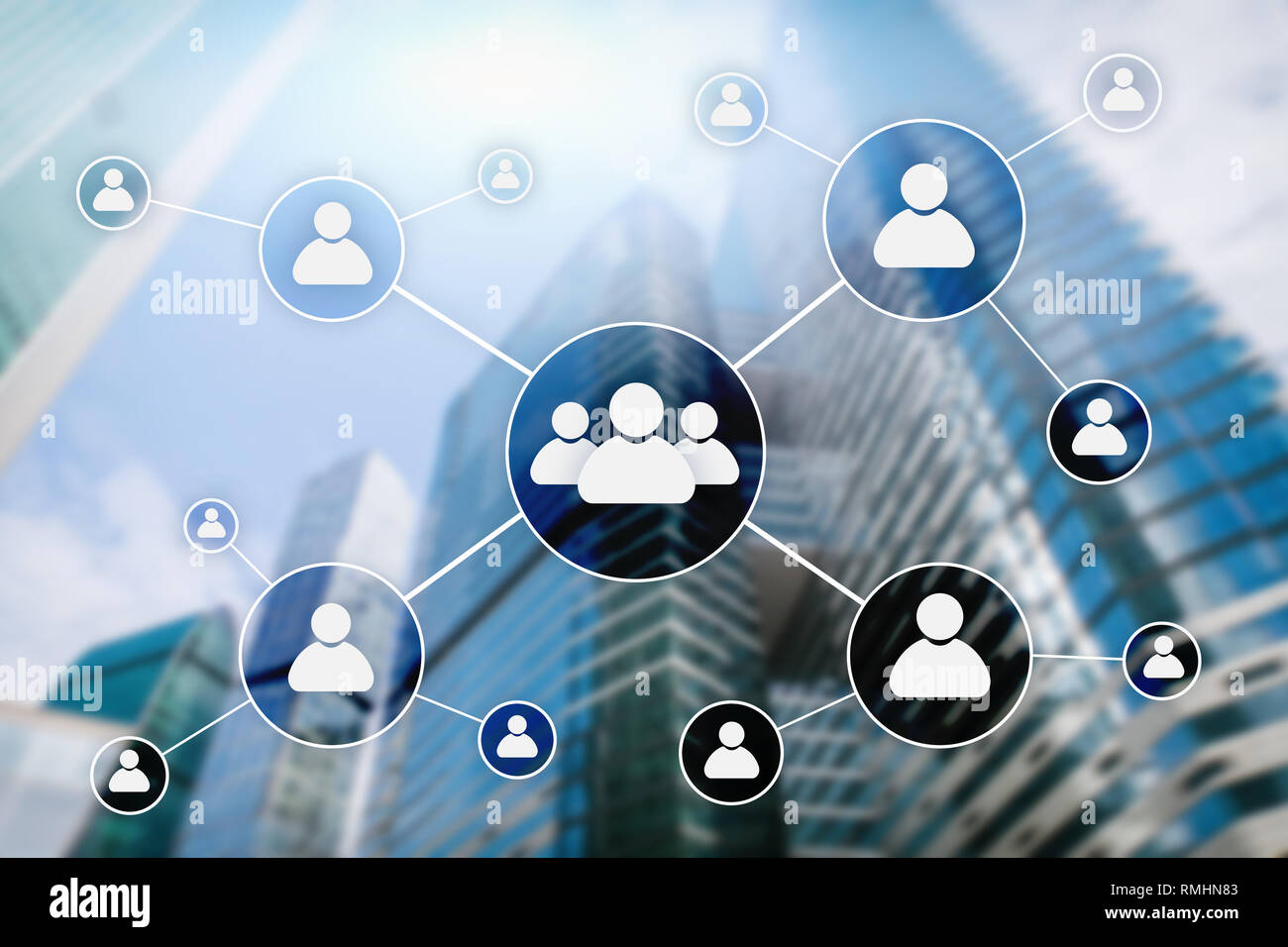 HR - Human resources management concept on blurred business center ...