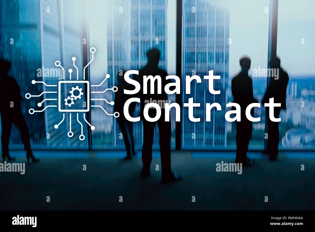 Smart contract, blockchain technology in business, finance hi-tech ...