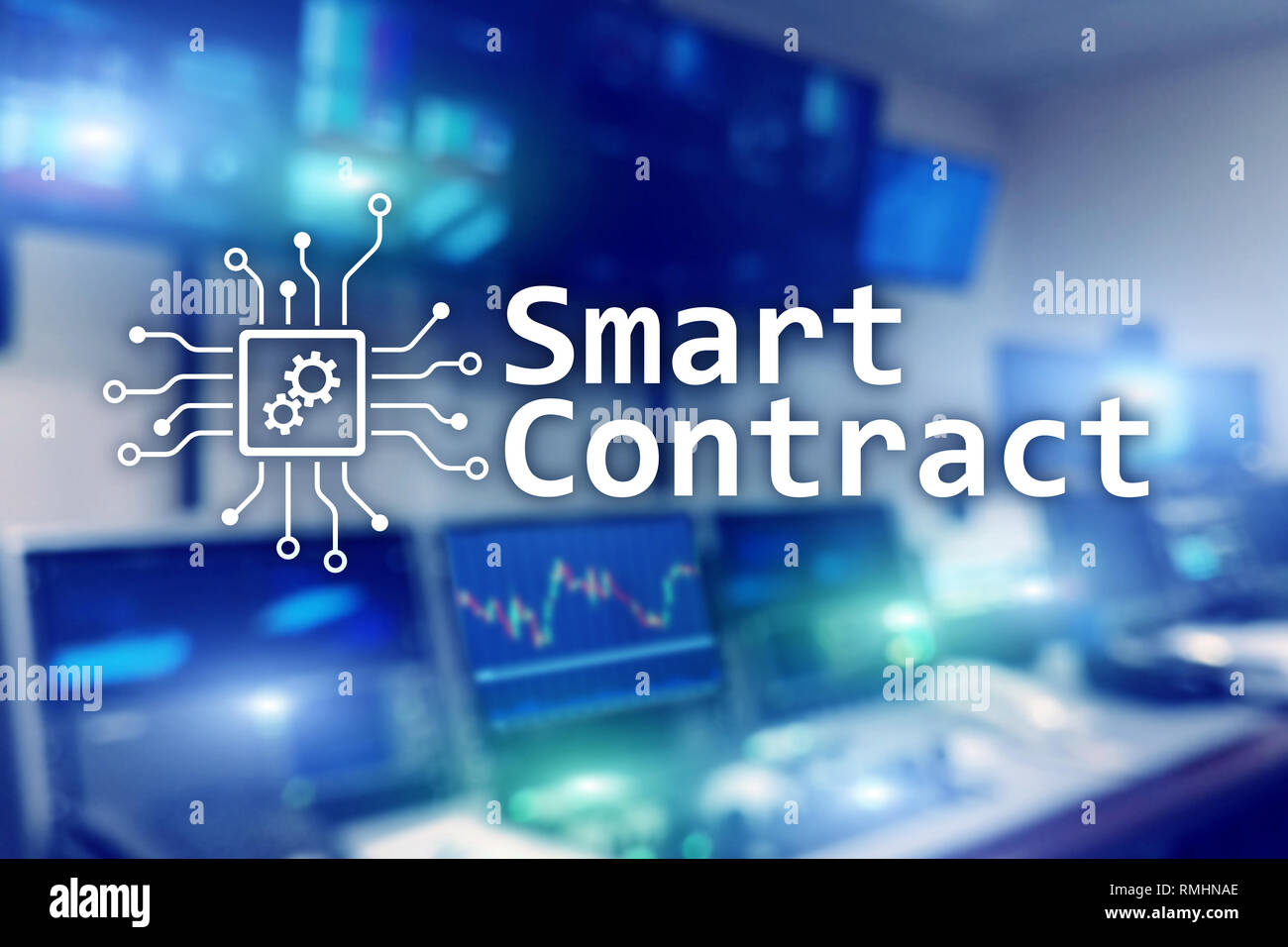Smart contract, blockchain technology in business, finance hi-tech ...