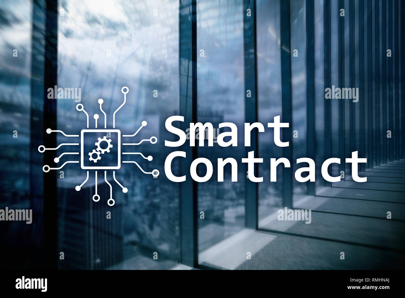 Smart contract, blockchain technology in business, finance hi-tech ...