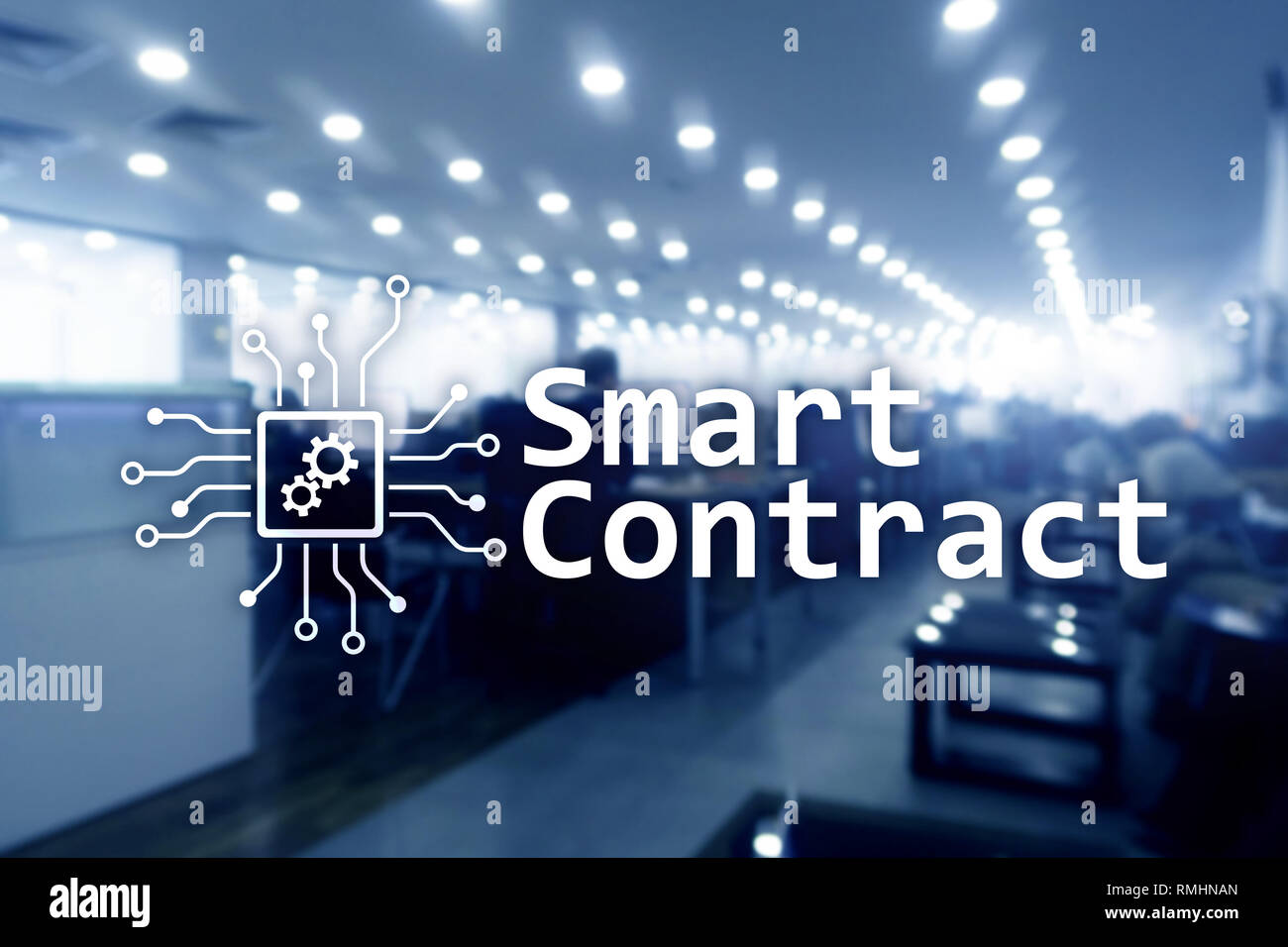 Smart contract, blockchain technology in business, finance hi-tech ...