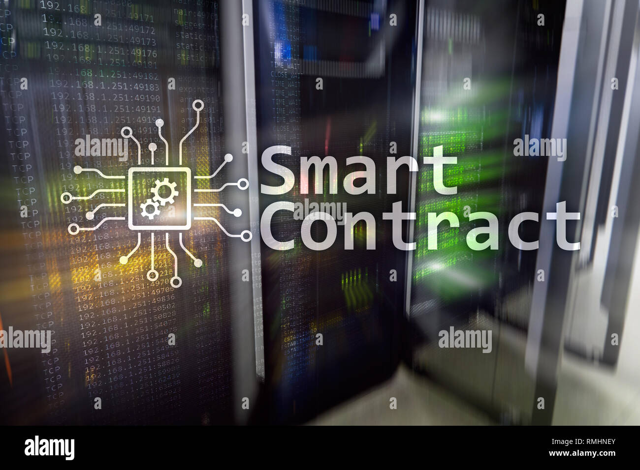 Smart contract, blockchain technology in modern business Stock Photo ...