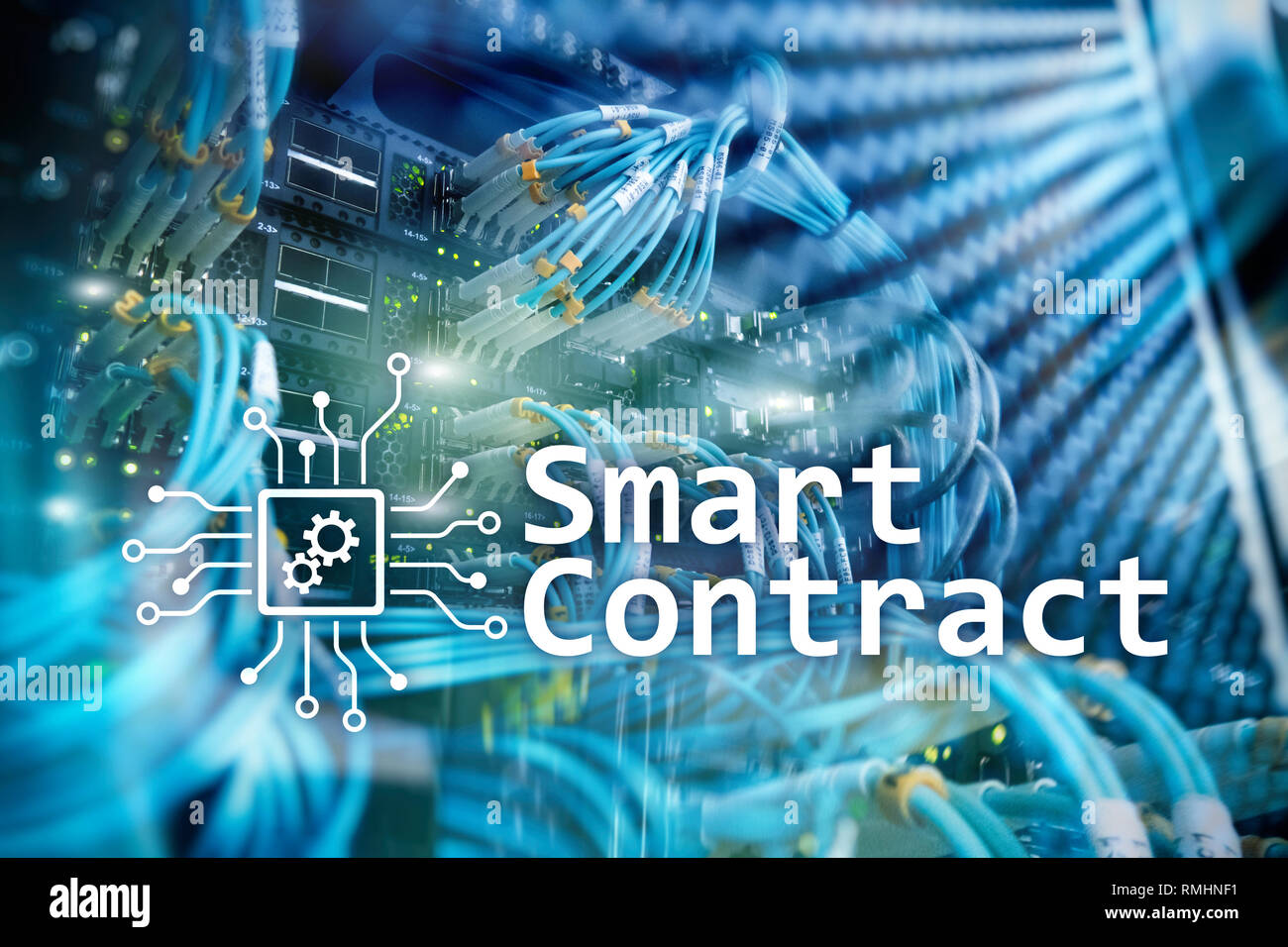 Smart contract, blockchain technology in modern business Stock Photo ...