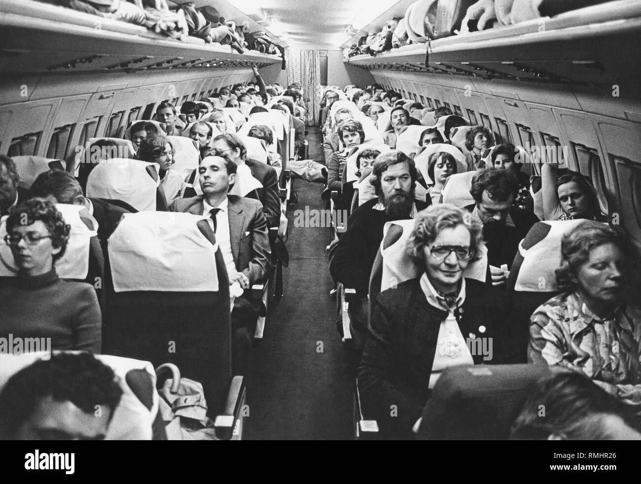 A fully occupied aircraft of the Aeroflot airline on the flight from ...