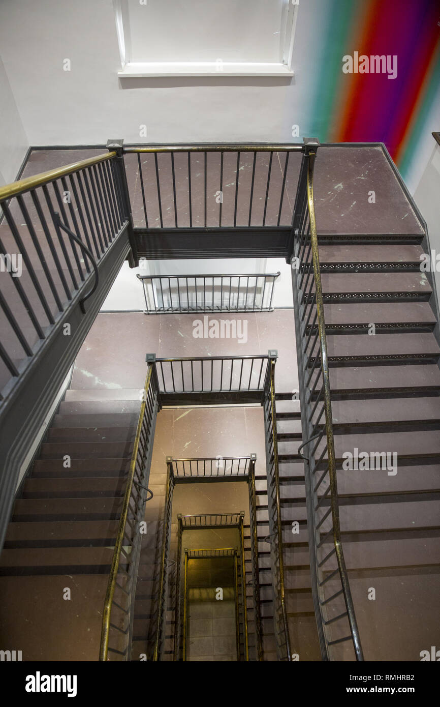 Stairwell from the 5th floor, Brooklyn Museum, Brooklyn, New York Stock ...