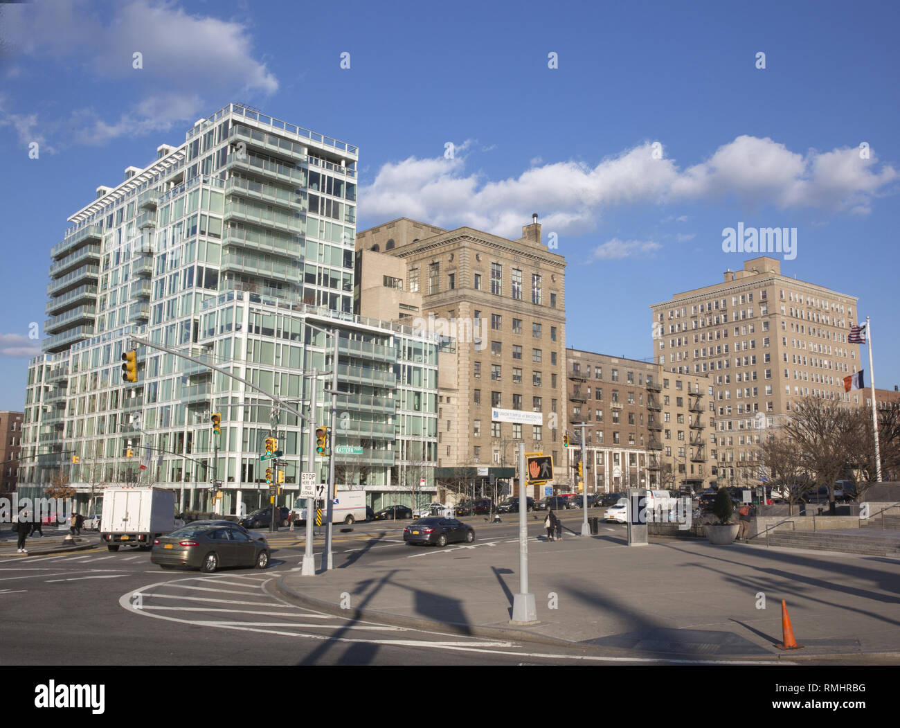 Richard Meier's Glass Tower and older buildings along the west end of ...