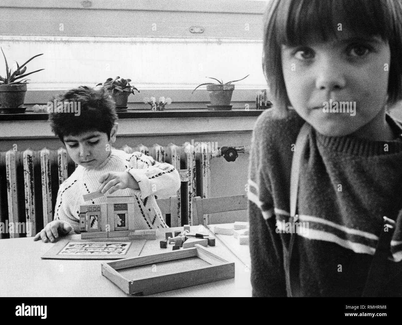 Children with immigration background in a German kindergarten Stock ...