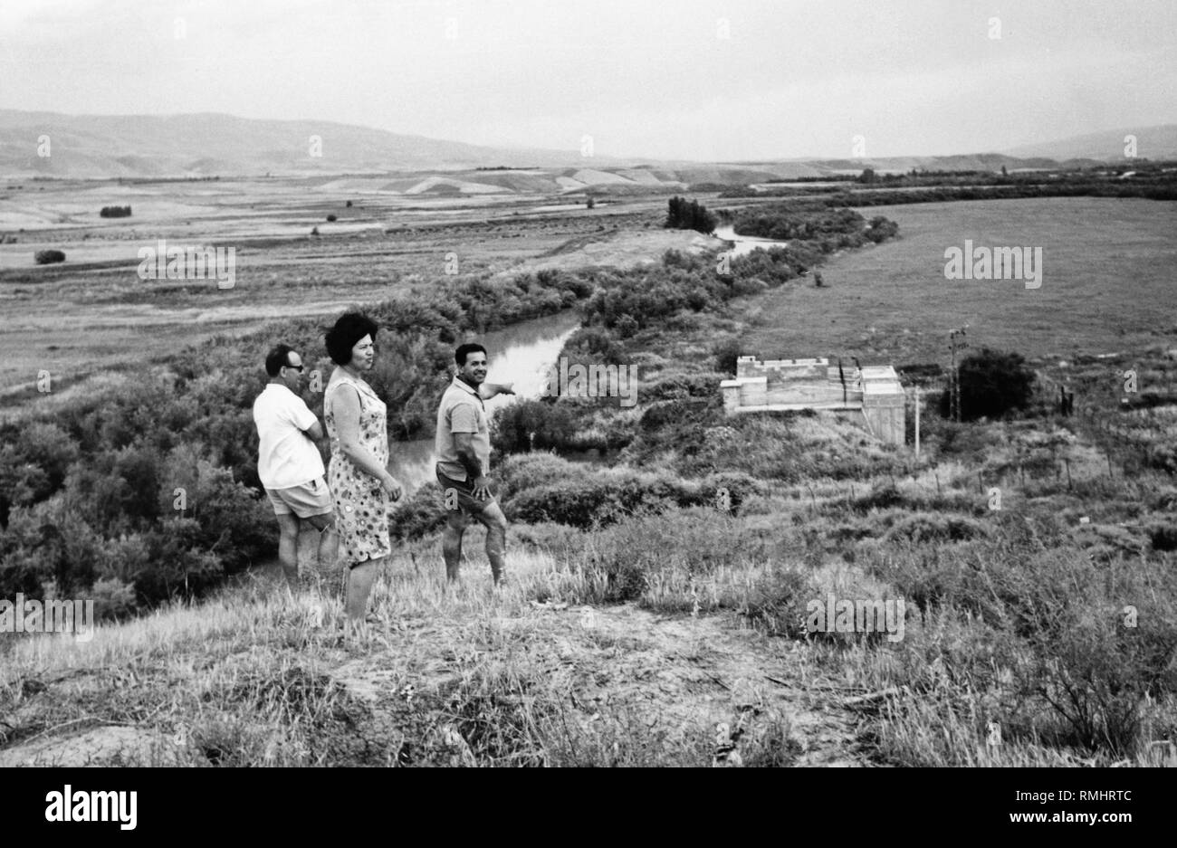 Tourists at the Jordan near the kibbutz Kfar Ruppin in Israel Stock ...