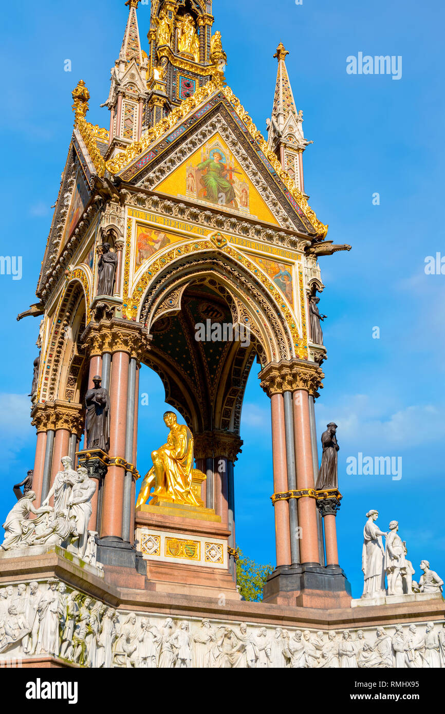 London, UK - May 14 2018: The Albert Memorial was commissioned by Queen ...