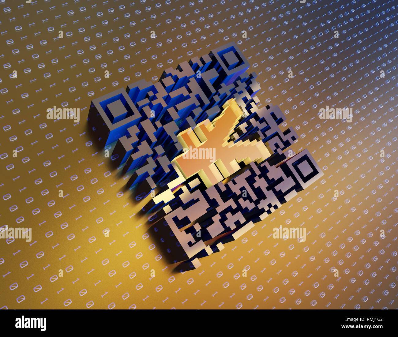 Technical data QR code and RMB, data identification Stock Photo - Alamy