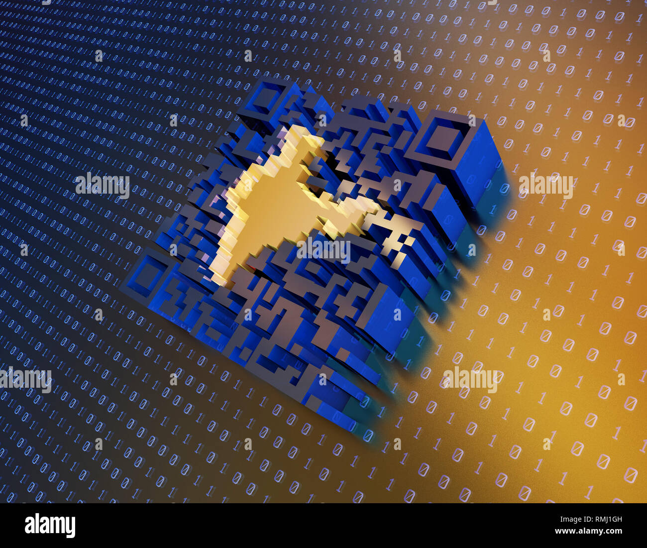 Technological data QR code and India map, data identification Stock ...