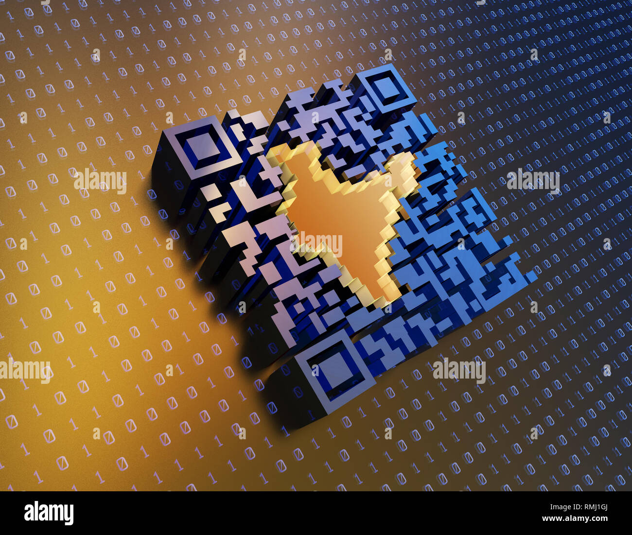 Technological data QR code and India map, data identification Stock ...