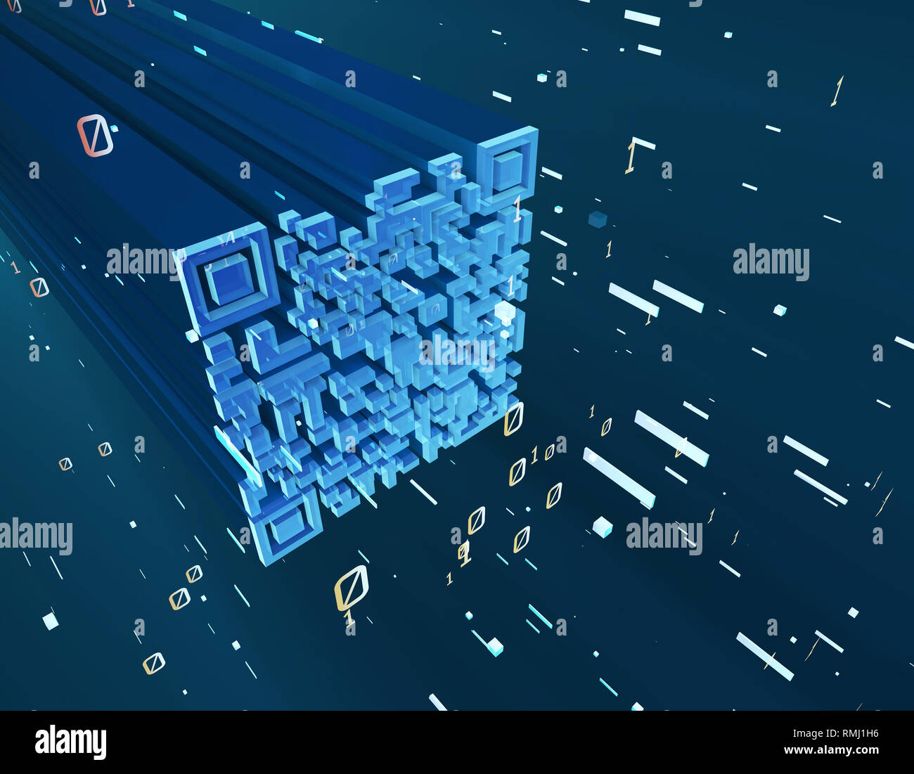 Technology data QR code and data transmission, network technology Stock ...