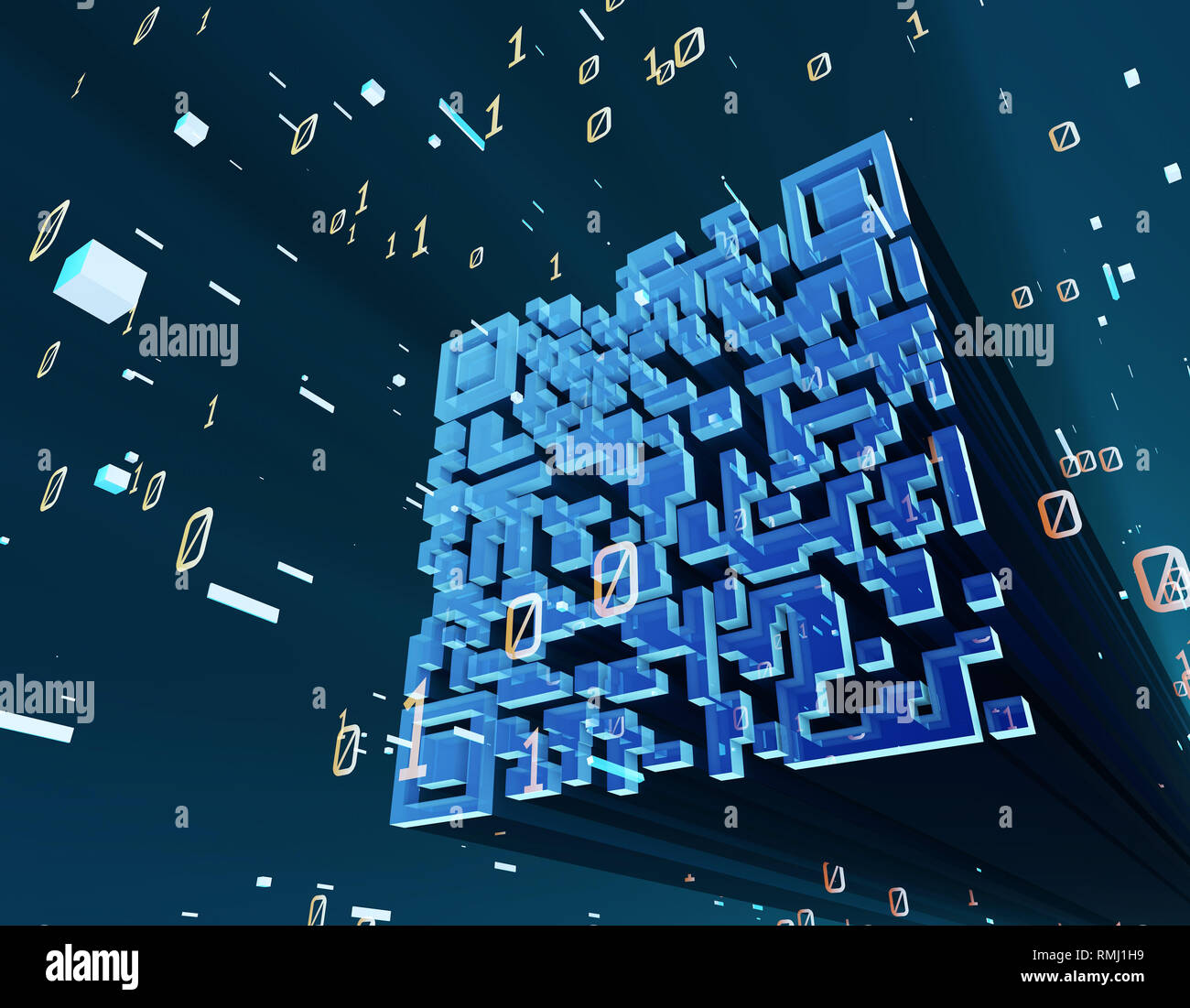 Technology data QR code and data transmission, network technology Stock ...