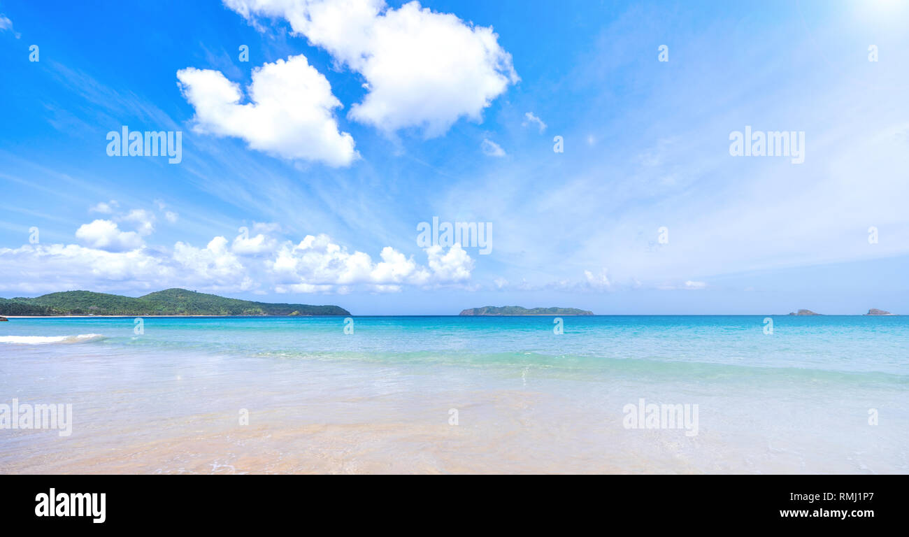 Beautiful amazing gold colored sandy beach with soft waves isolated ...