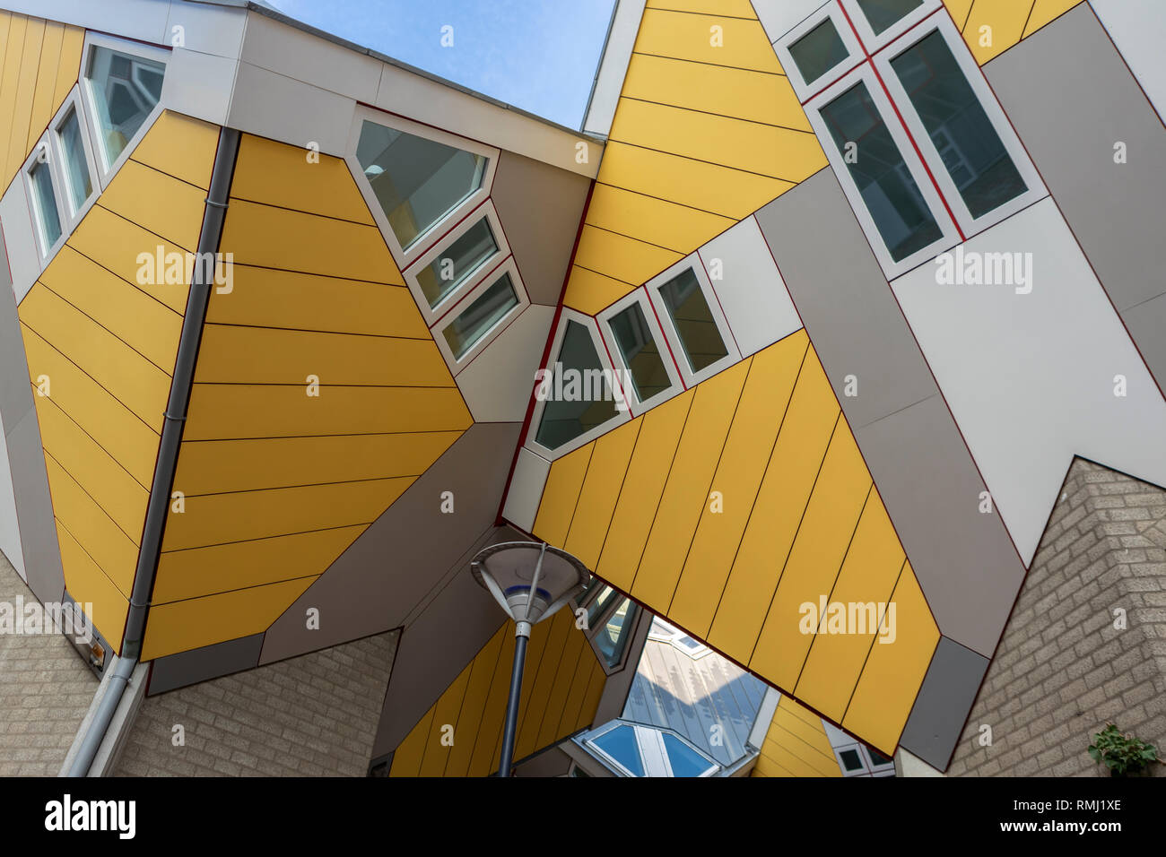 View of the famous tilted cube houses in Rotterdam, The Netherlands ...