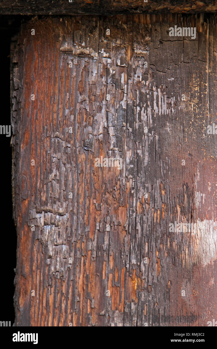Damaged and burned wooden door after fire inferno Stock Photo - Alamy