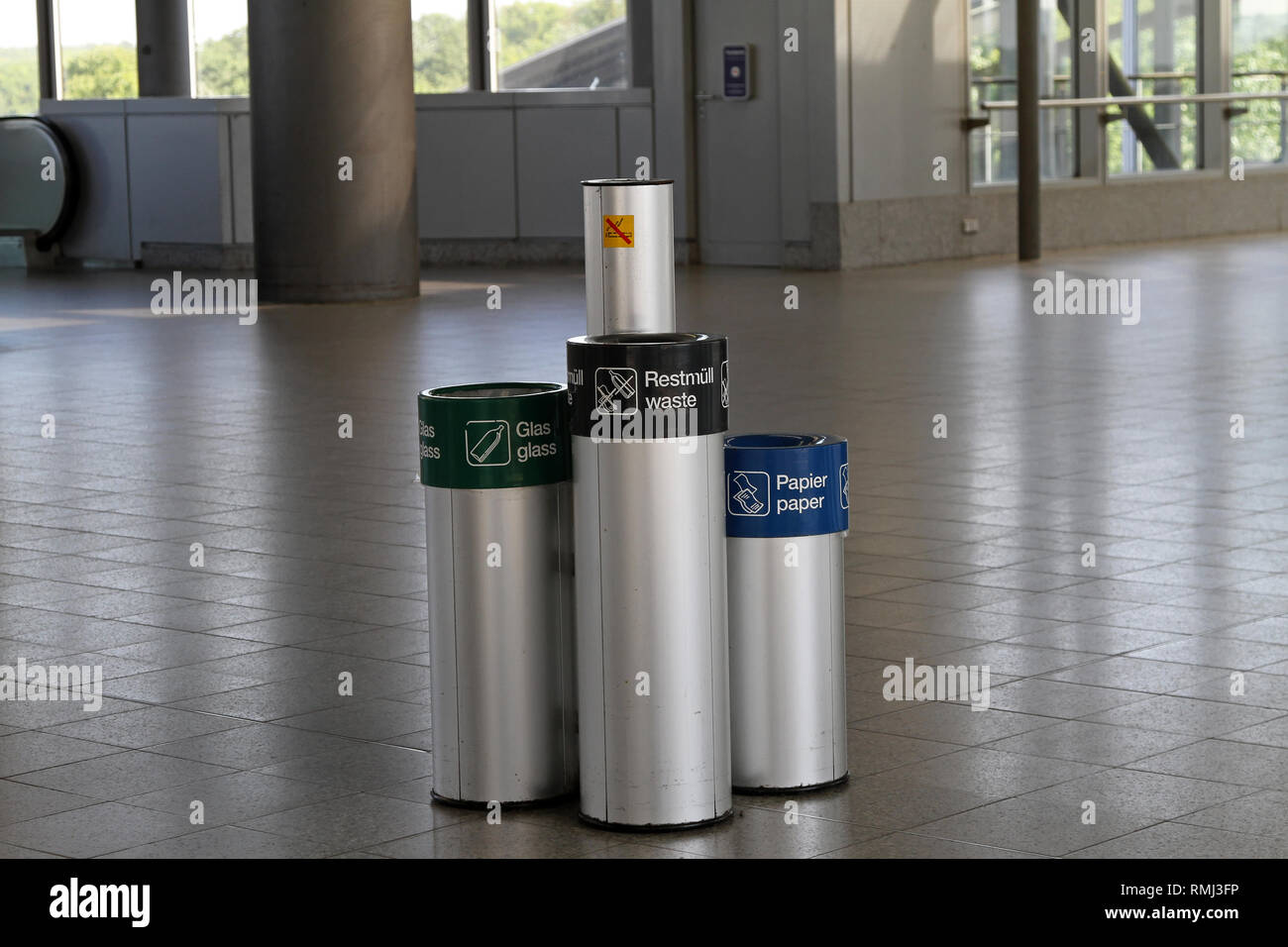 Several trash can for sorting and recycling Stock Photo - Alamy
