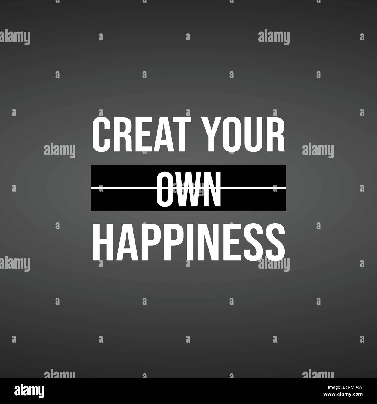 create your own happiness . successful quote with modern background ...