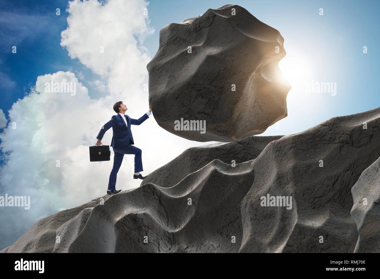 Concept of businessman with high determination Stock Photo - Alamy