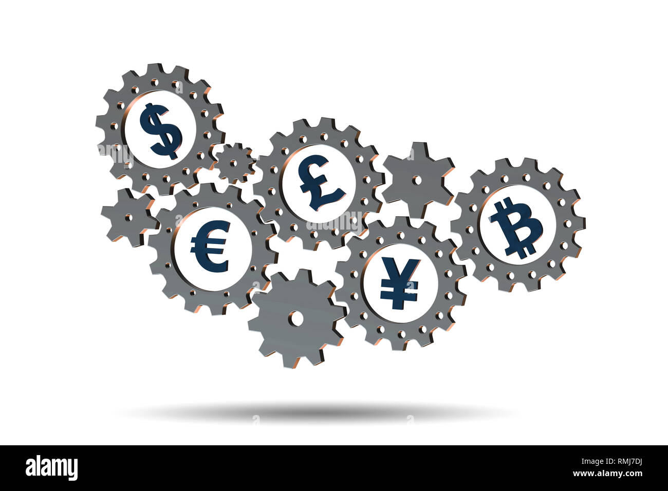 Concept of various currencies - 3d rendering Stock Photo - Alamy