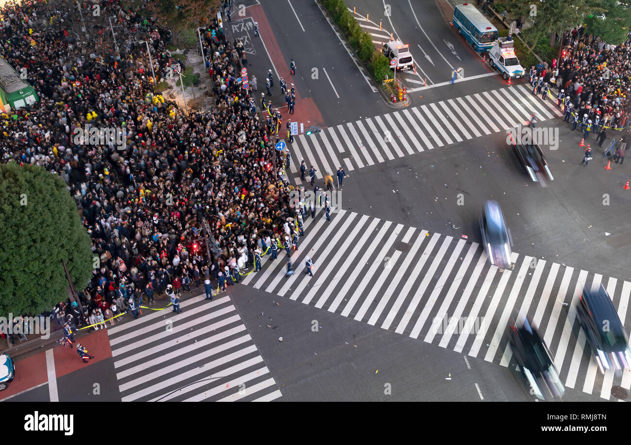 Pedestrians crosswalk at Shibuya district in Tokyo, Japan. Shibuya ...