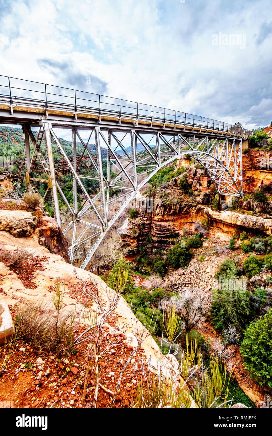 The steel structure of Midgely Bridge on Arizona SR89A between Sedona ...