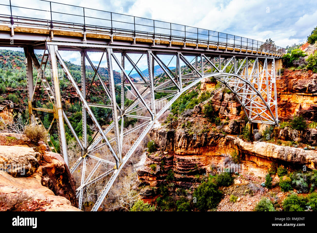 The steel structure of Midgely Bridge on Arizona SR89A between Sedona ...